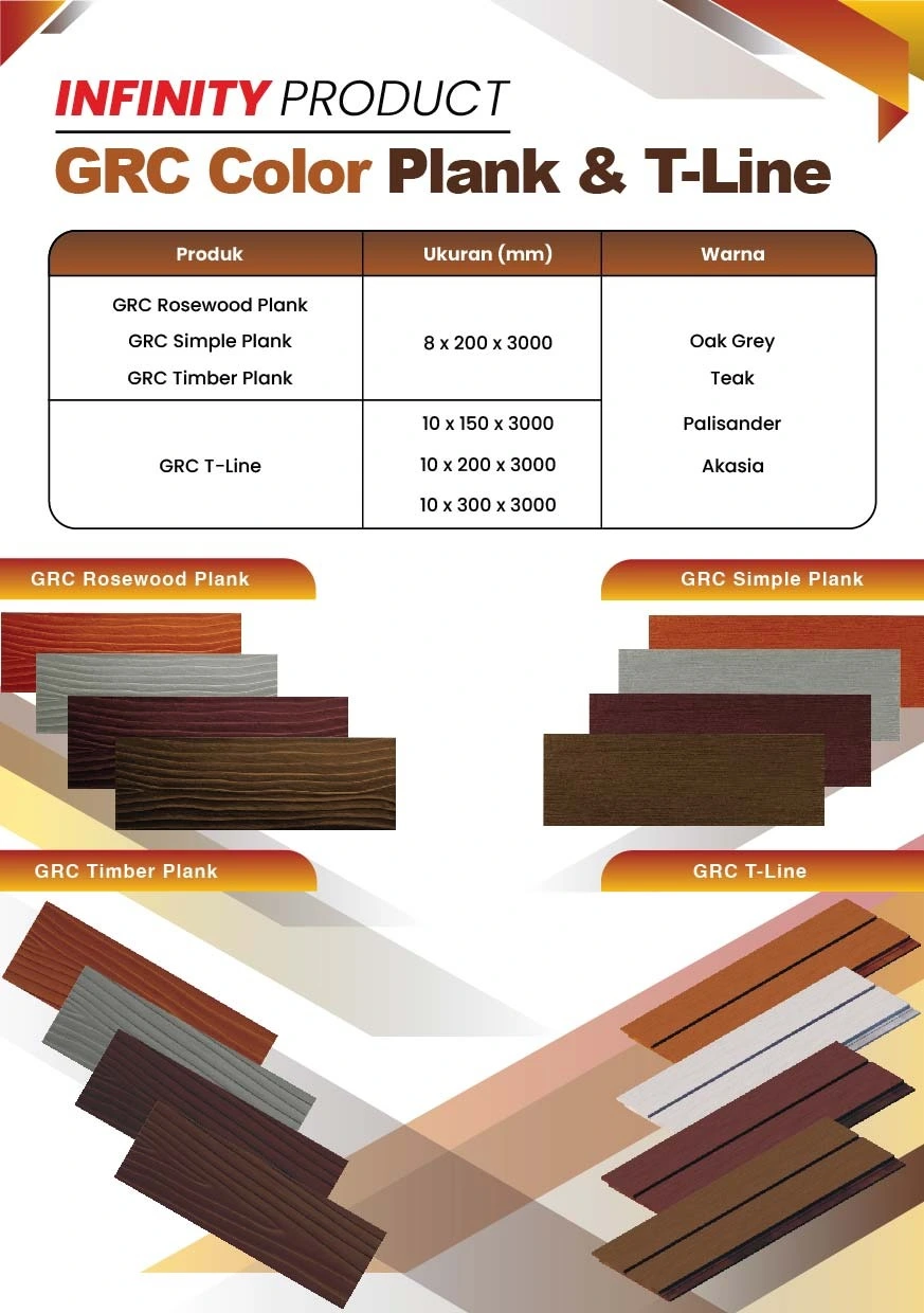 GRC board Brosur : super panel, super plank, simple plank, timber plank ...