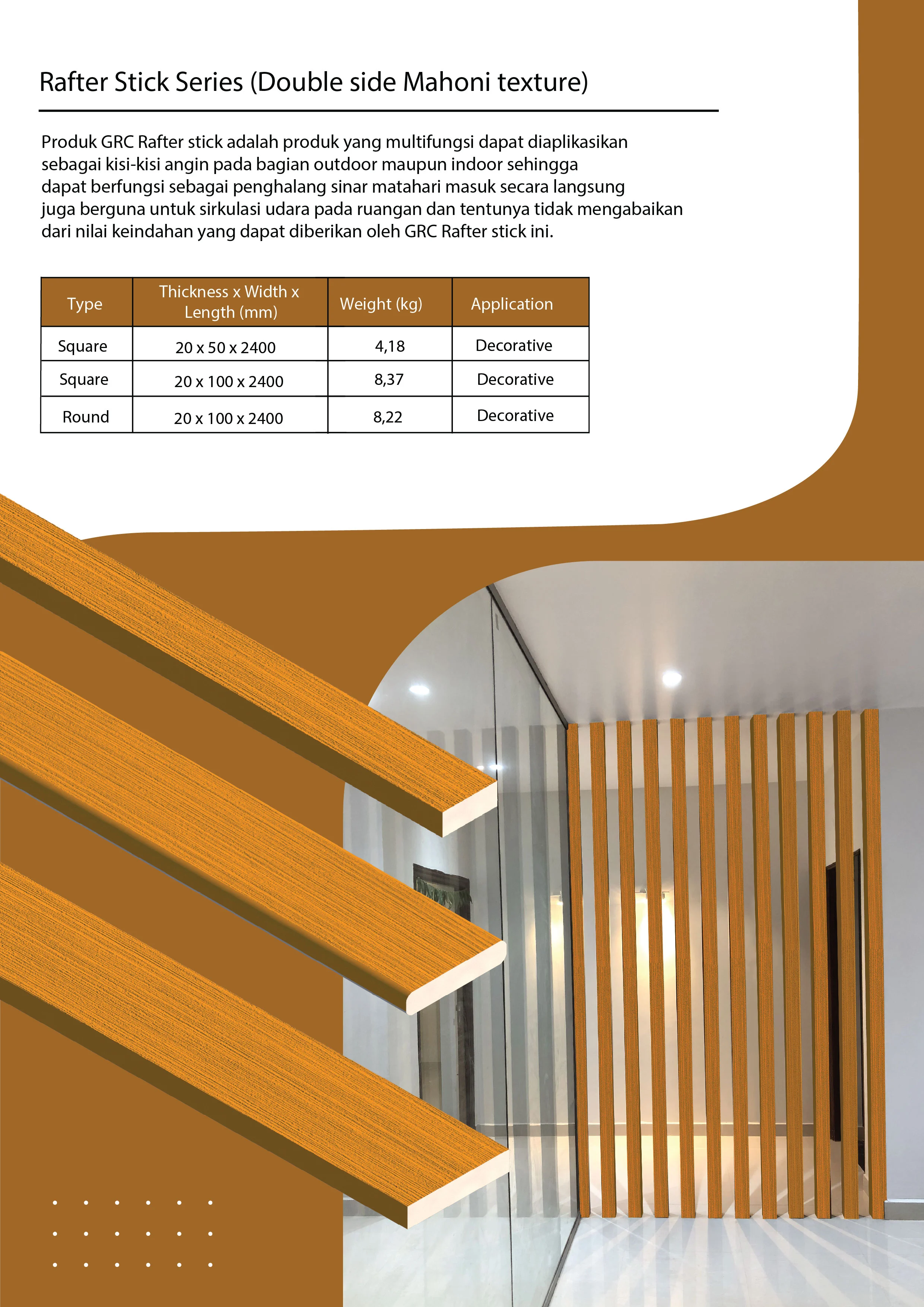 GRC board Brosur : super panel, super plank, simple plank, timber plank ...